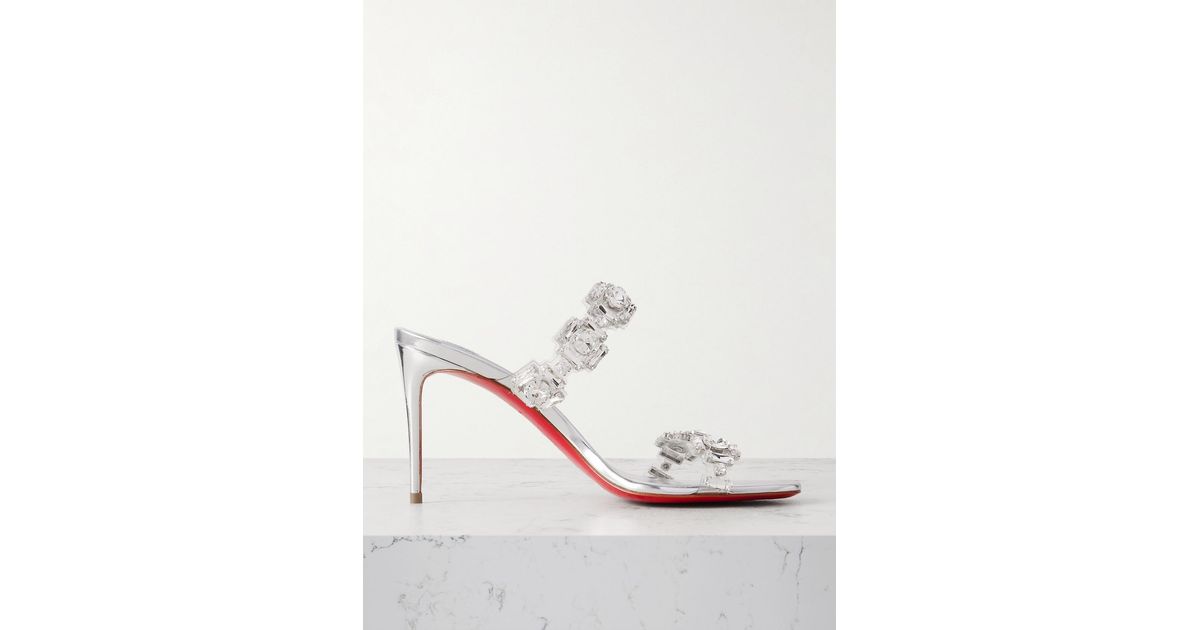 Christian Louboutin Just Jewel 85 Crystal-Embellished Pvc And Leather ...