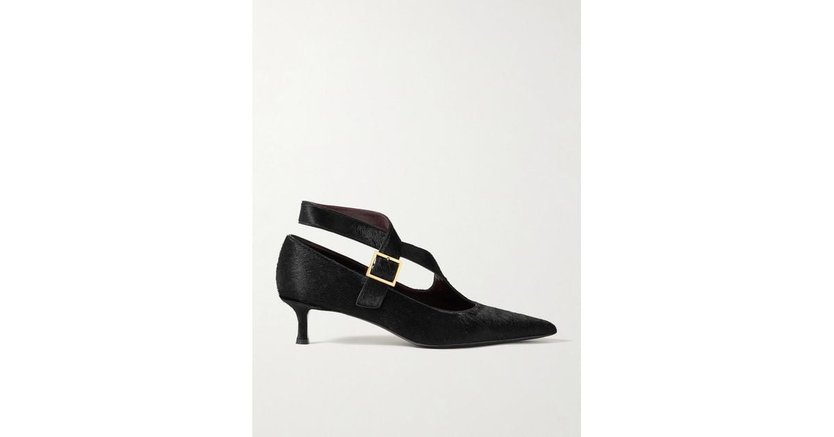 KHAITE Sloan Calf Hair Pumps in Black | Lyst