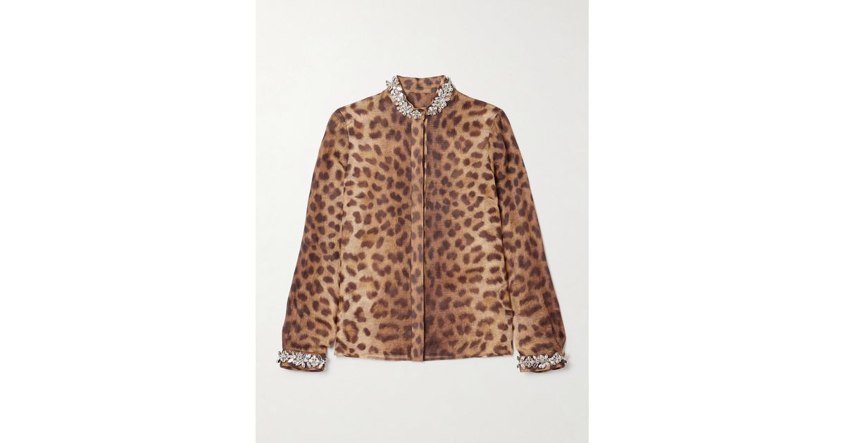 Zimmermann Crush Leopard-Print Linen And Silk-Blend Organza Shirt in ...