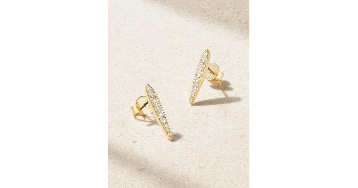 Anita Ko Small Spear 18-Karat Diamond Earrings in Natural | Lyst