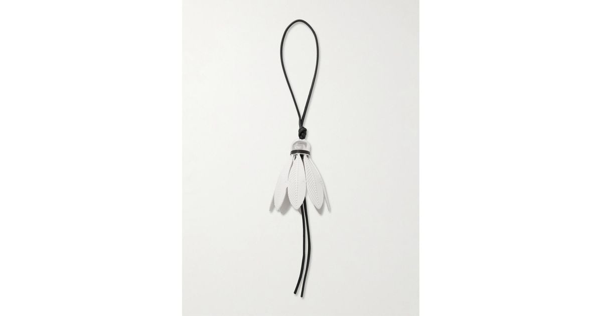 Loewe Badminton Fringed Leather And-Tone Keychain in Natural | Lyst