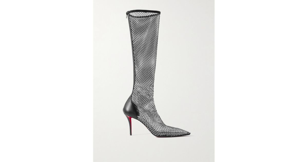 Christian Louboutin Apostropha 85 Crystal-Embellished Leather-Trimmed ...