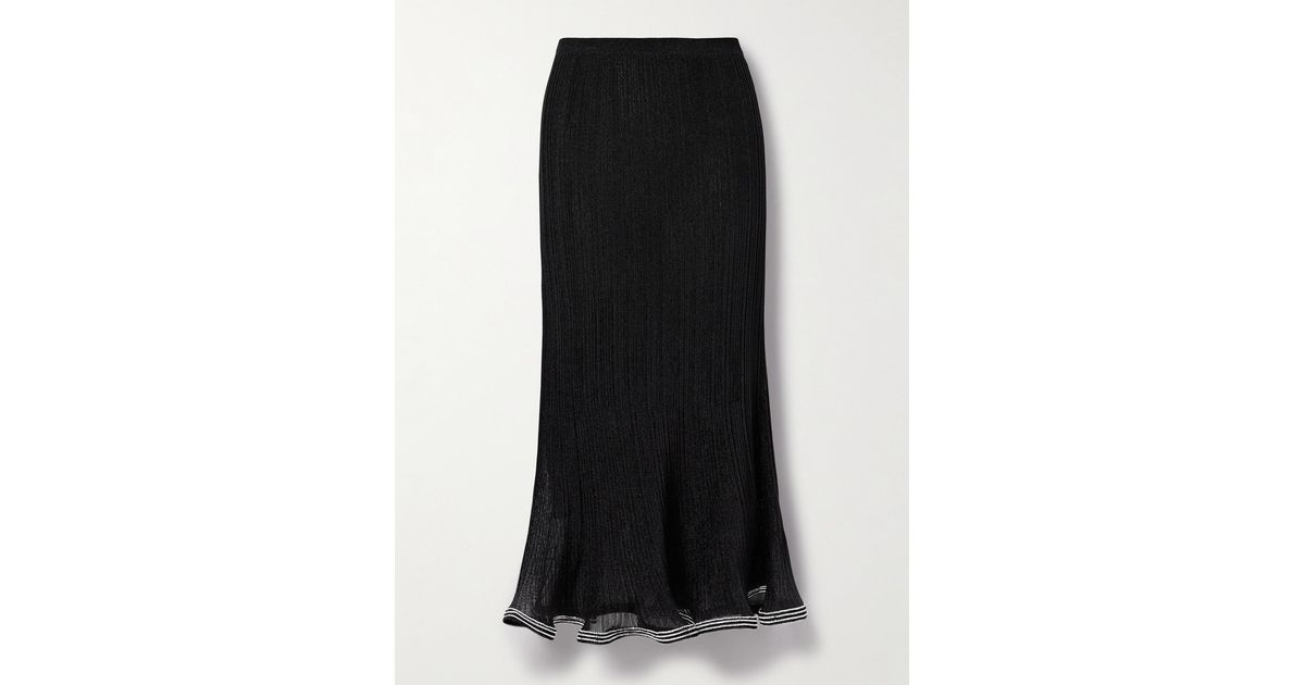 Jonathan Simkhai Brighton Crystal-Embellished Metallic Ribbed-Knit Maxi ...