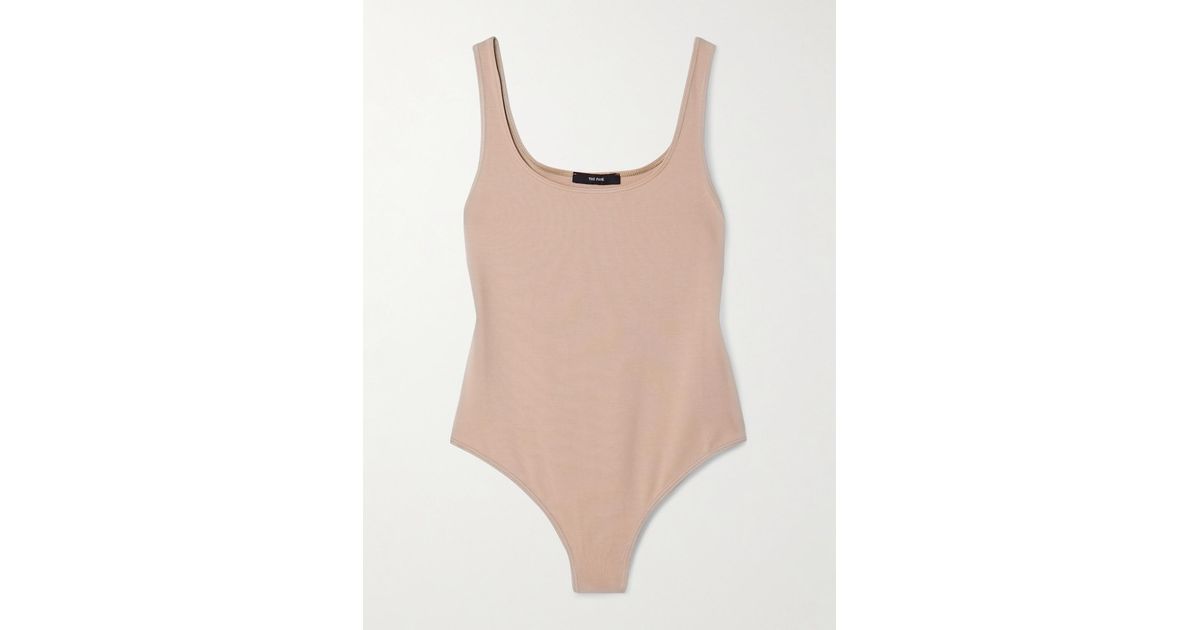 The Park Lisa Stretch-Tencel Lyocell Jersey Thong Bodysuit in Natural ...