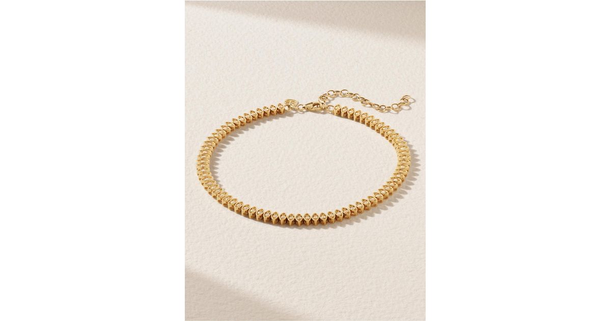 Sydney Evan Marquise Eye 14-Karat Diamond Anklet in Natural | Lyst UK