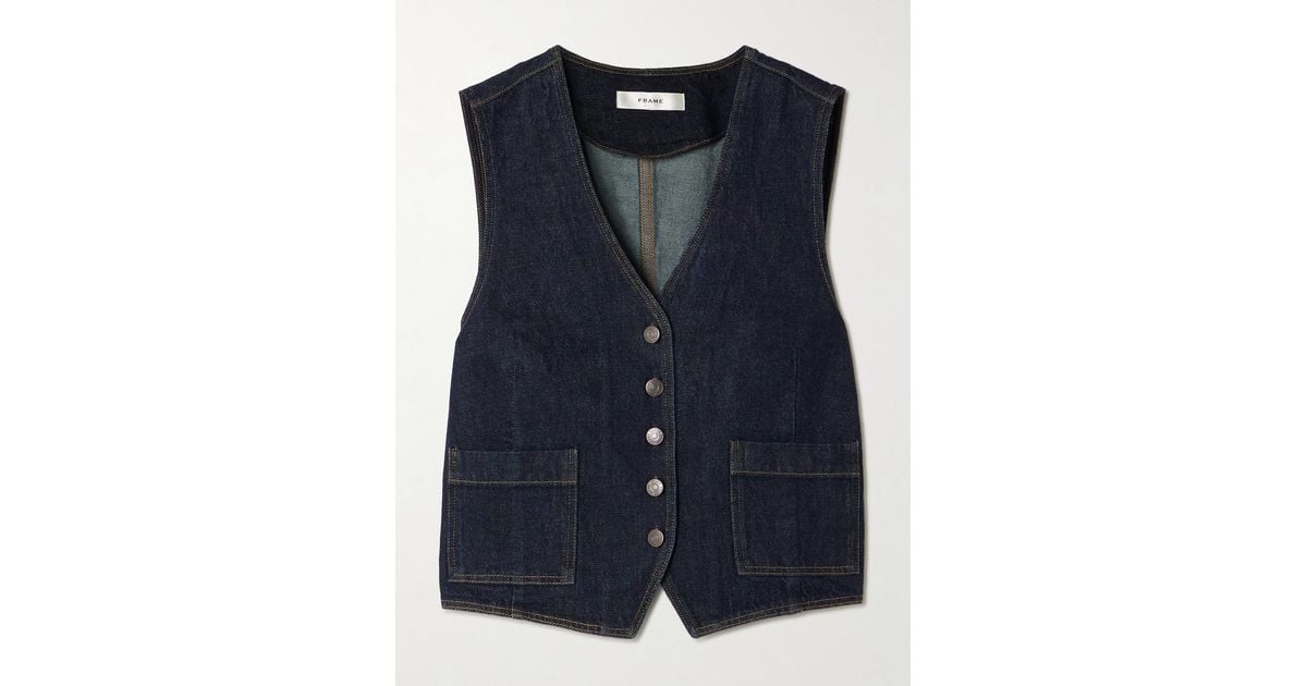 FRAME Denim Vest in Blue | Lyst UK