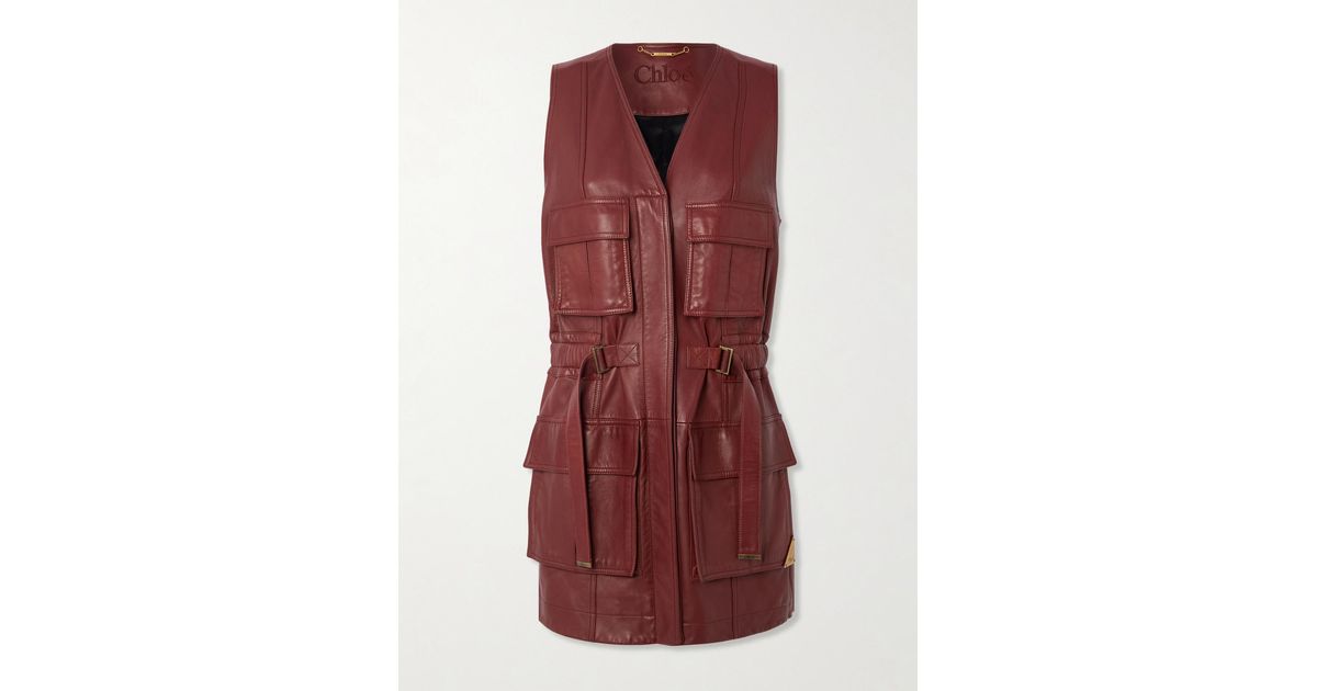 Chloé Buckled Leather Vest in Purple | Lyst