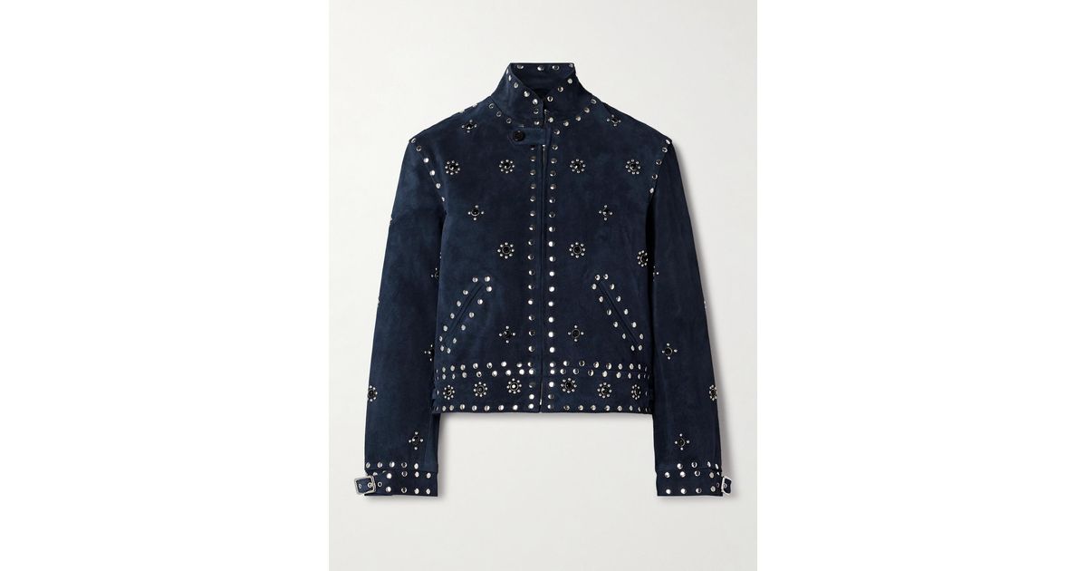 Bode Howard Embellished Suede Jacket in Blue | Lyst UK