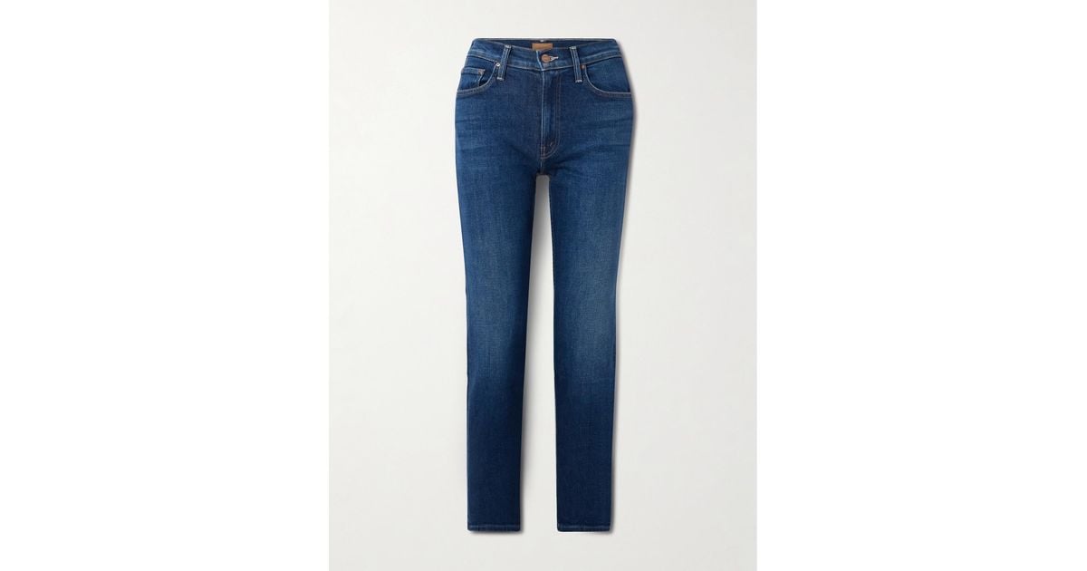 Mother The Mid-Rise Rider Flood Mid-Rise Skinny Jeans in Blue | Lyst