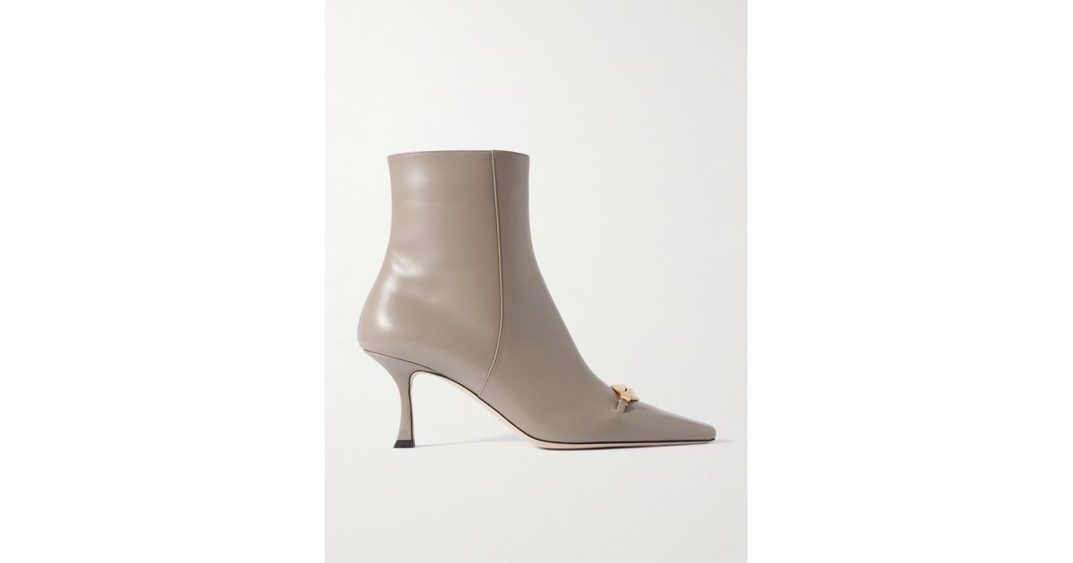 Jimmy Choo Ryker 70 Embellished Leather Ankle Boots in White | Lyst