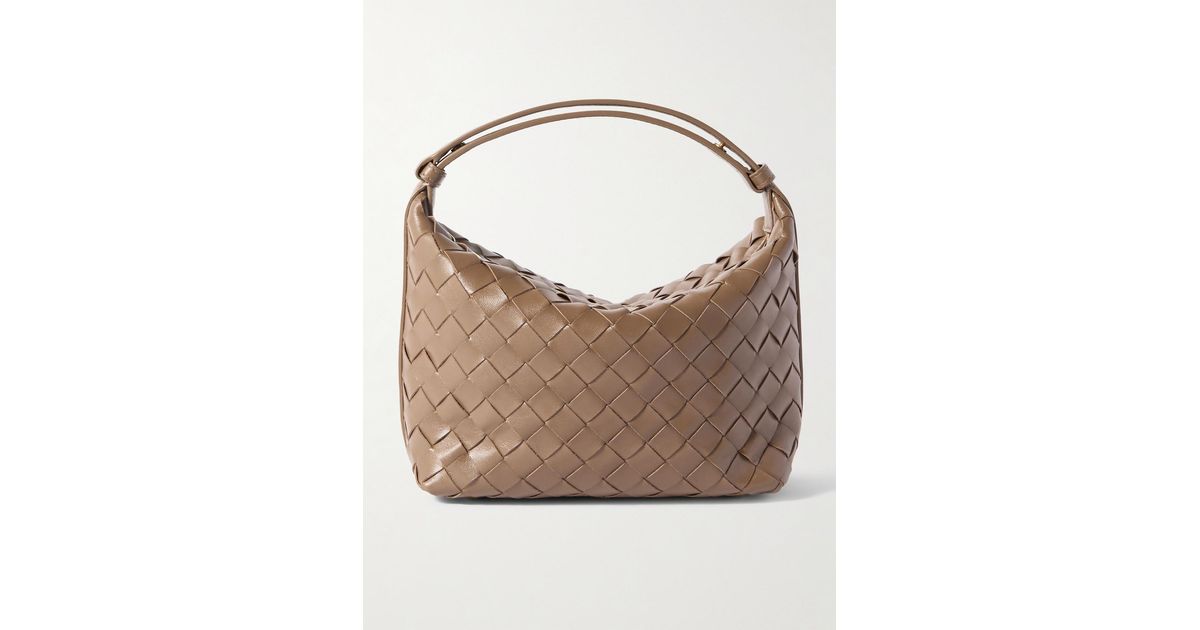 Bottega Veneta Mini Wallace Intrecciato Leather Shoulder Bag in Natural ...