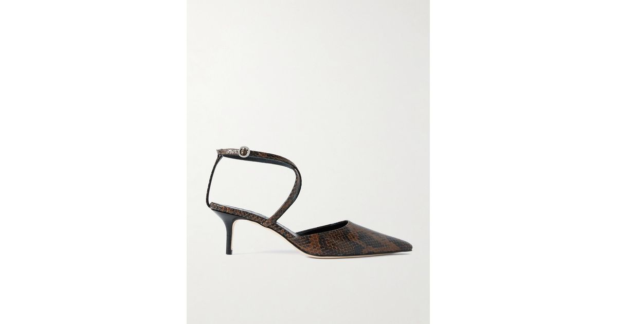 Aeyde Salome Snake-Effect Leather Pumps in Brown | Lyst UK