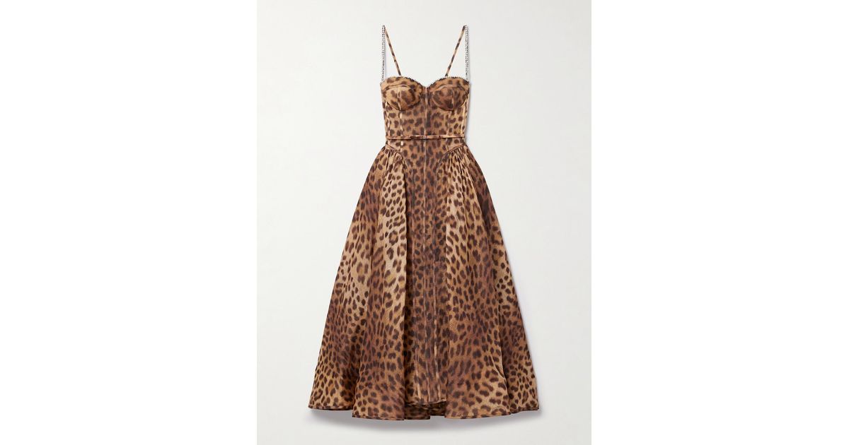 Zimmermann Crush Belted Crystal-Embellished Leopard-Print Linen And ...