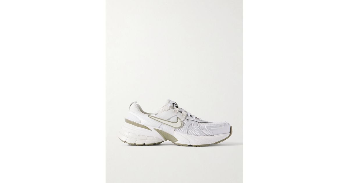 Nike V2K Run Rubber-Trimmed Mesh Sneakers in White | Lyst UK