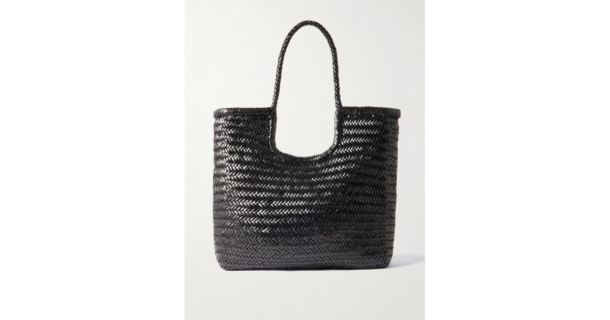 Dragon Diffusion Ns Diagonal Triple Jump Woven Leather Tote in Black | Lyst