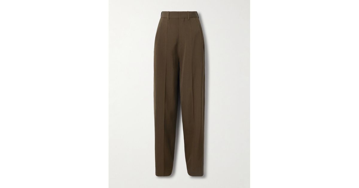 Petar Petrov The Big Spender Woven Wide-Leg Pants in Green | Lyst
