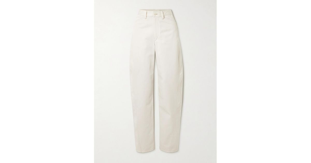Lemaire Twisted High-Rise Barrel-Leg Jeans in White | Lyst