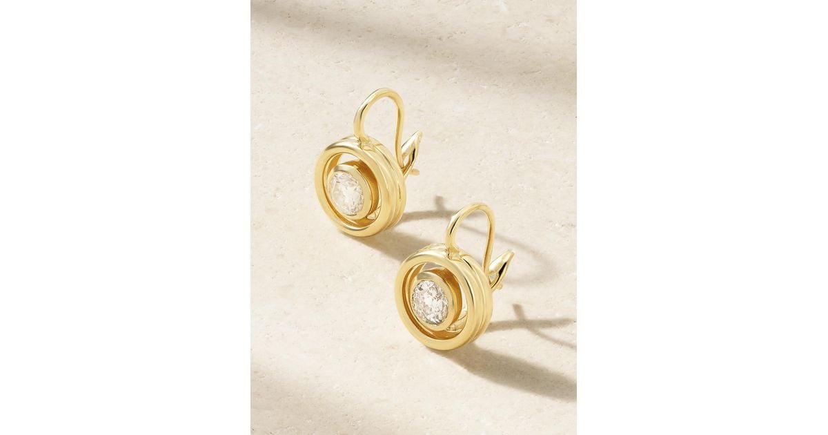 Jenna Blake Shadow 18-Karat Diamond Earrings in Natural | Lyst
