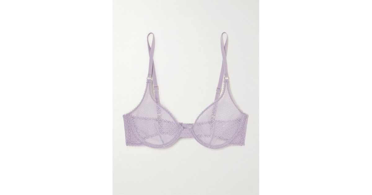 Kiki de Montparnasse Crocheted Lace And Mesh Underwired Soft-Cup Bra in ...