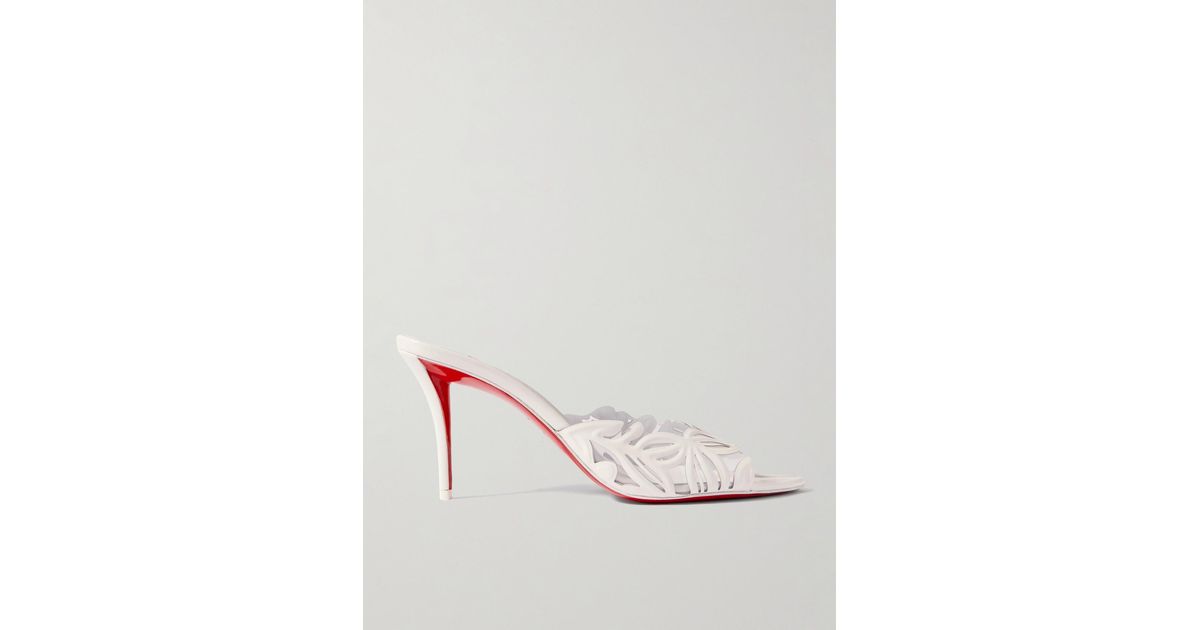 Christian Louboutin Apostropha Petunia 80 Patent-Leather And Pvc Mules ...