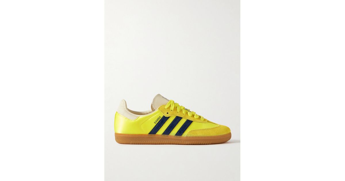 adidas Originals Samba Og Suede And Leather-Trimmed Satin Sneakers in ...