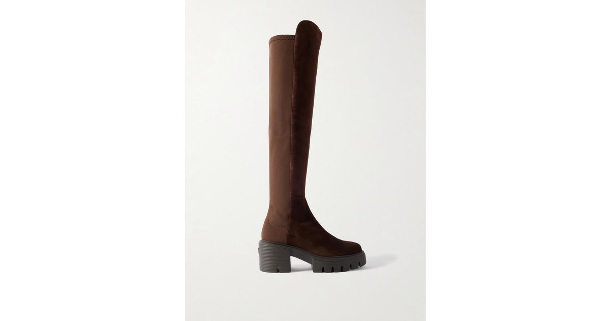 Stuart Weitzman 5050 Soho Suede Knee Boots in Brown | Lyst UK