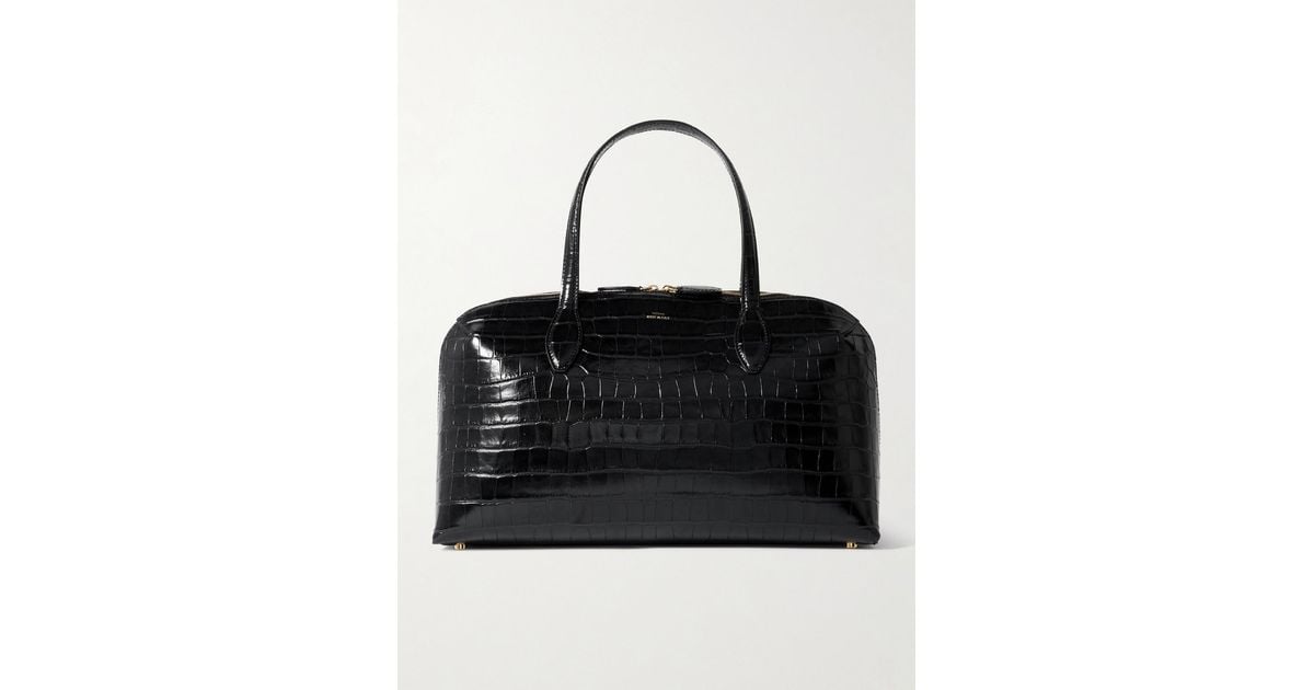 TOTEME Croc-Effect Leather Tote in Black | Lyst