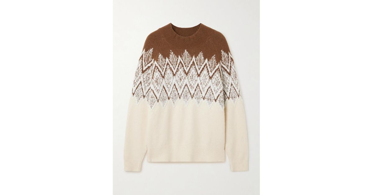 Varley Siren Fair Isle Knitted Sweater in Natural | Lyst UK