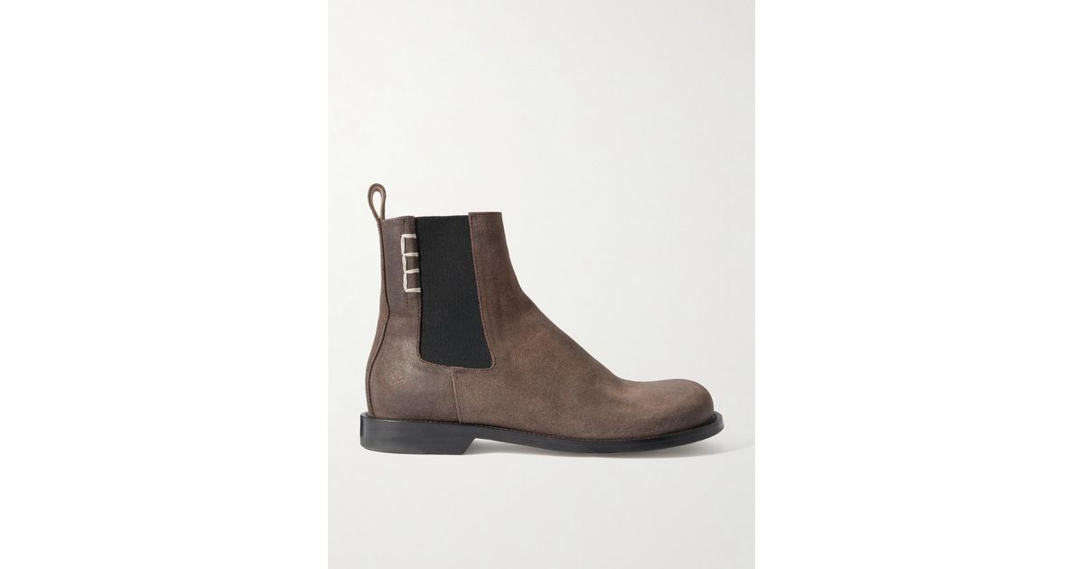 JW Anderson Loafer Whipstitched Brushed-Leather Chelsea Boots in Brown ...
