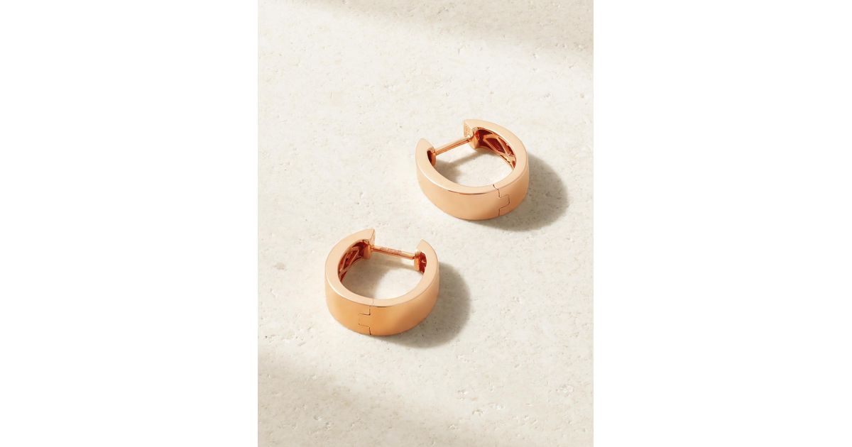 Anita Ko Small Meryl 18-Karat Rose Hoop Earrings in Natural | Lyst