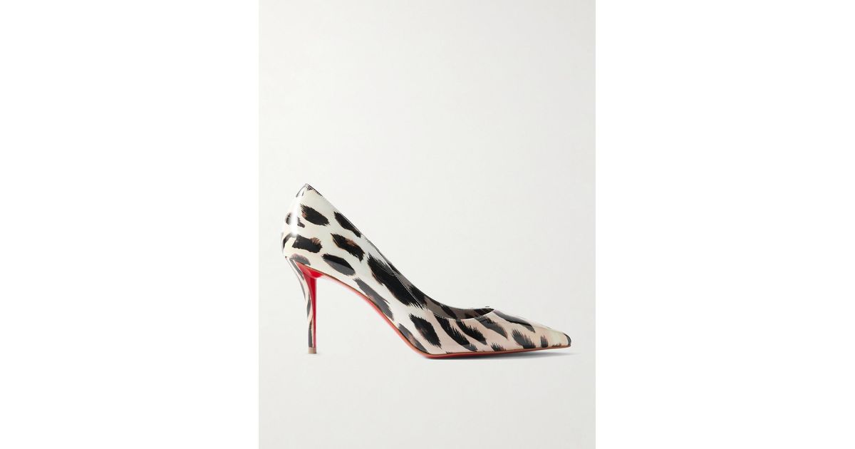 Christian Louboutin Miss Z Gigi 80 Leopard-Print Patent-Leather Point ...