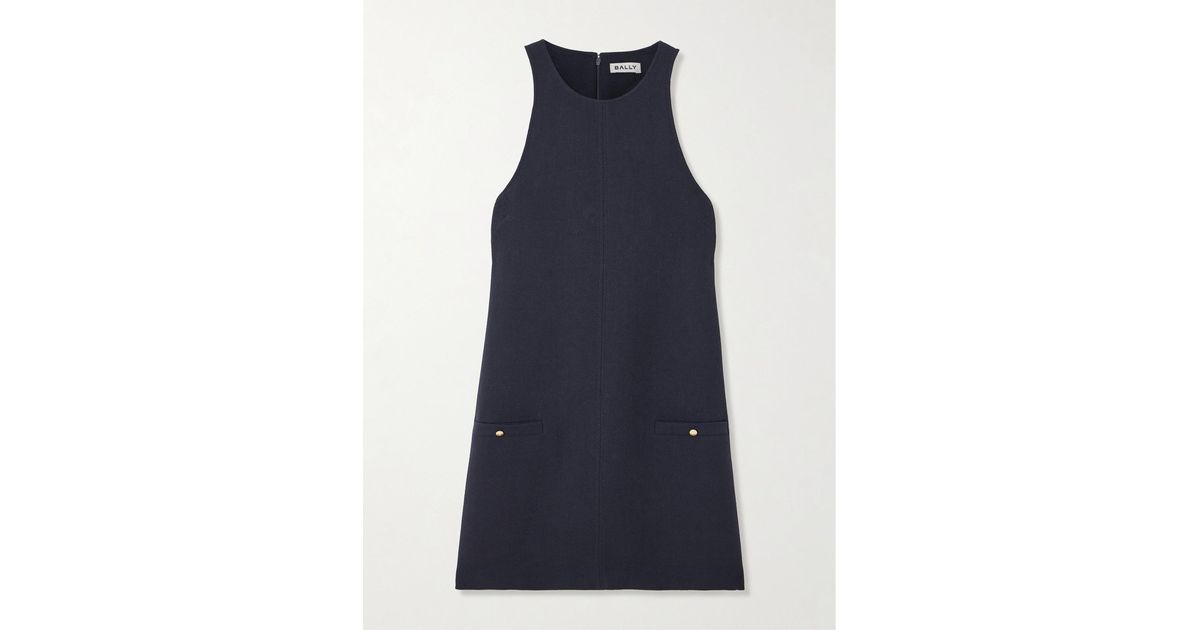 Bally Wool-Tweed Mini Dress in Blue | Lyst