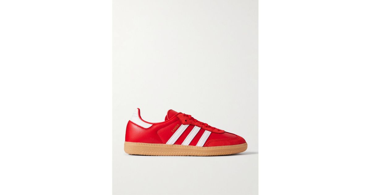 adidas Originals Samba Og Leather And Suede Sneakers in Red | Lyst
