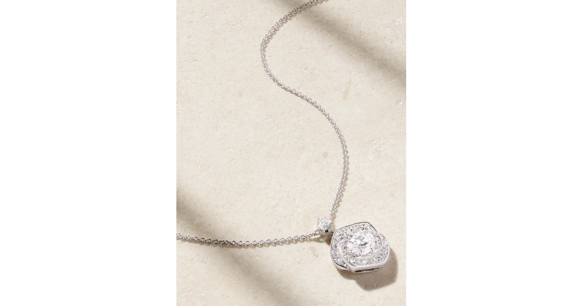 David Morris Frozen Kiss 18-Karat Diamond Necklace in Natural | Lyst