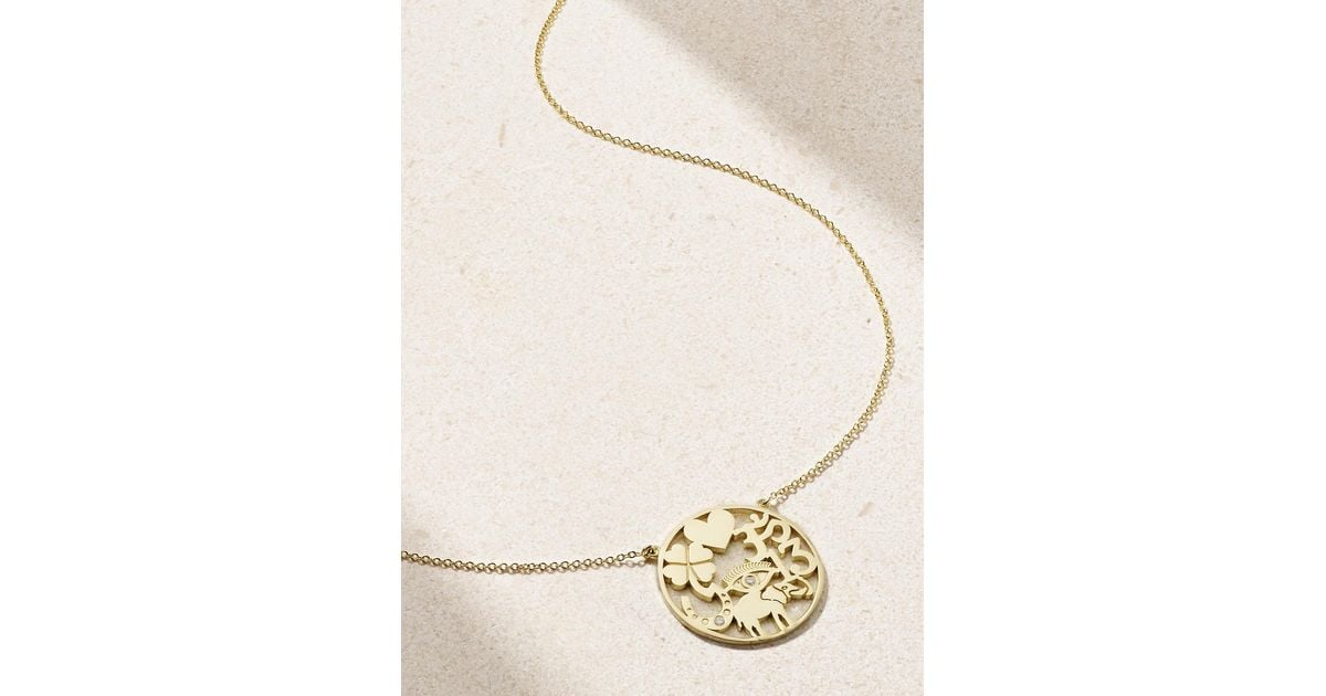 Jennifer Meyer Open Good Luck 18-Karat Diamond Necklace in Natural | Lyst