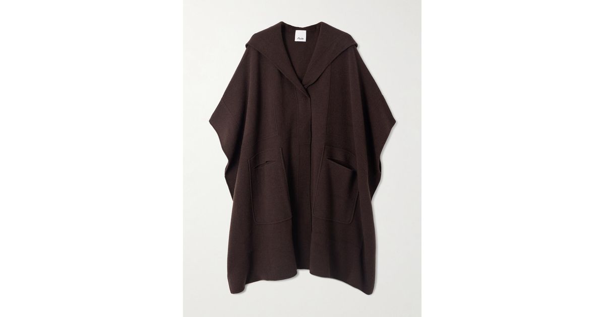 Allude Hooded Wool And Cashmere-Blend Cape in Black | Lyst