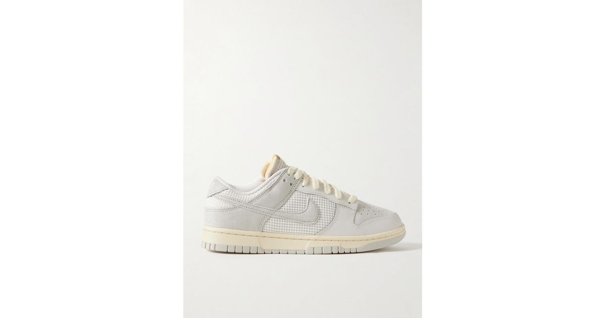 Nike Dunk Low Waffle-Knit, Suede And Leather Sneakers in White | Lyst