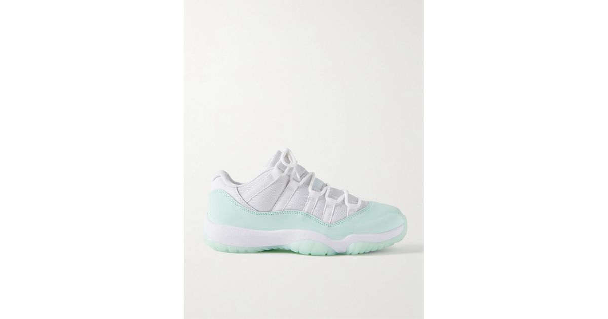 Nike Air Jordan 11 Retro Patent And Smooth Leather-Trimmed Mesh ...