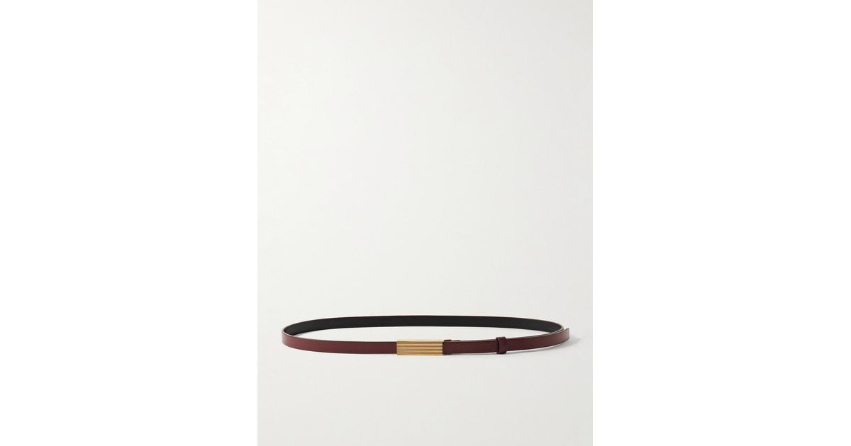 KHAITE Empire Leather Belt in White | Lyst