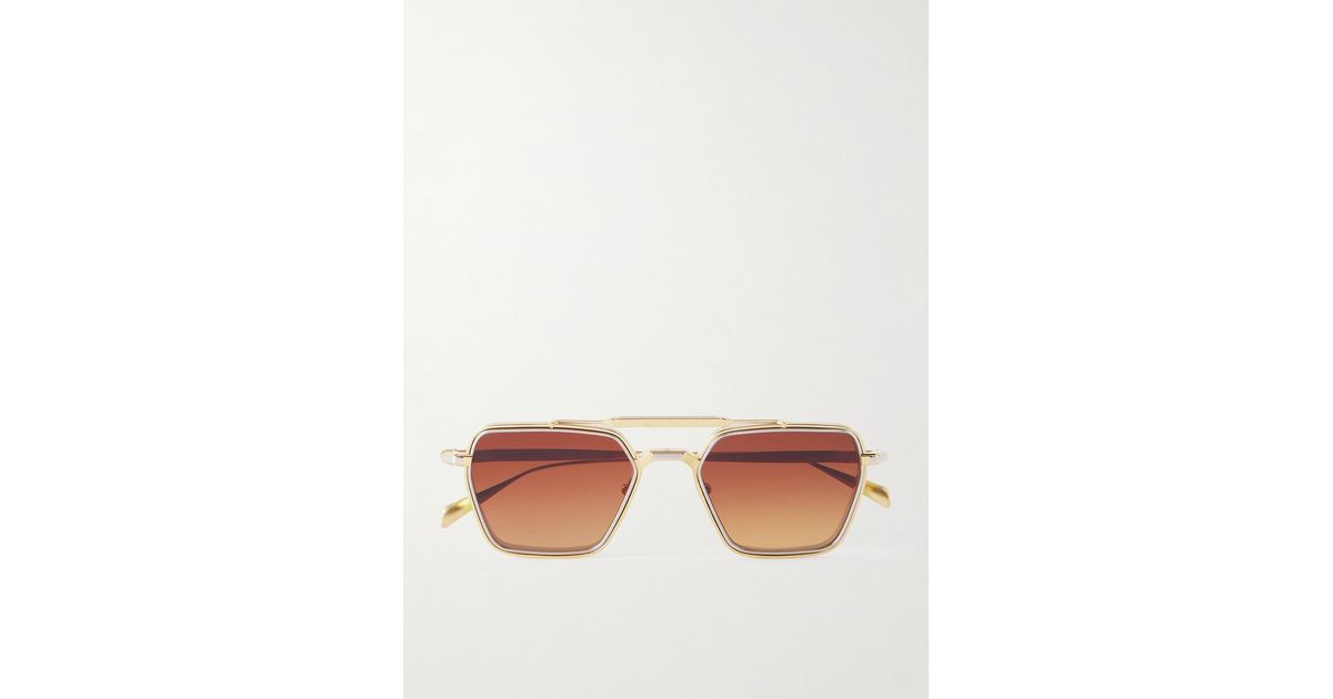 Jacques Marie Mage Commodore Aviator-Style- And-Tone Sunglasses in Pink ...