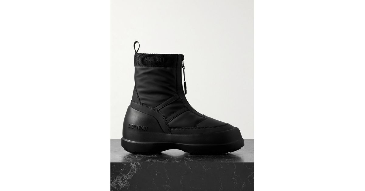 Moon Boot Luna Shell Snow Boots in Black | Lyst
