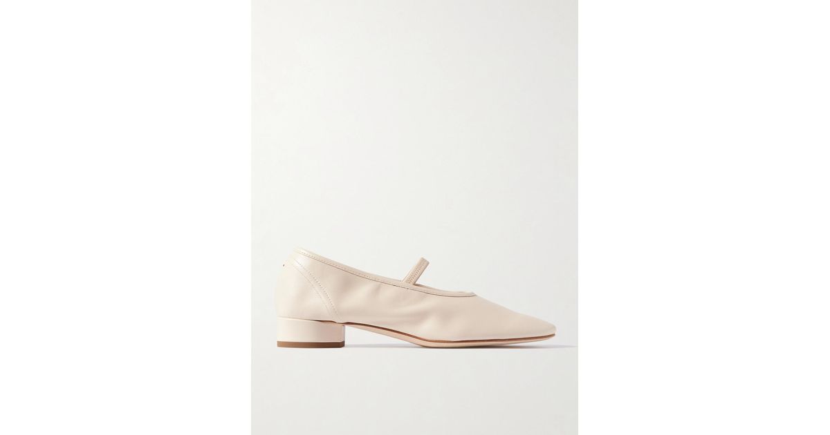 Aeyde Pippa Leather Mary Jane Pumps in Natural | Lyst