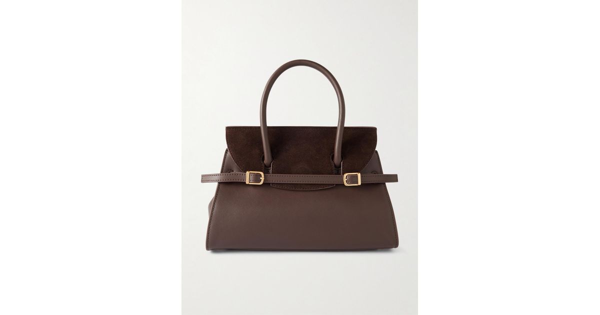 Jonathan Simkhai River Small Suede-Trimmed Leather Tote in Brown | Lyst