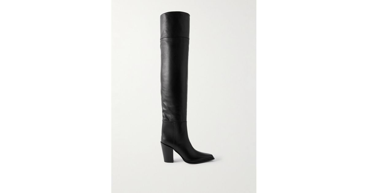 Jimmy Choo Cece 80 Leather Over-The-Knee Boots in Black | Lyst
