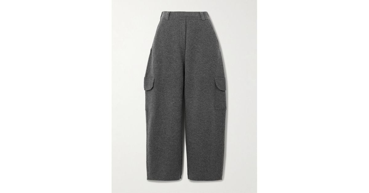 Lisa Yang Azaria Cashmere Barrel-Leg Cargo Pants in Gray | Lyst