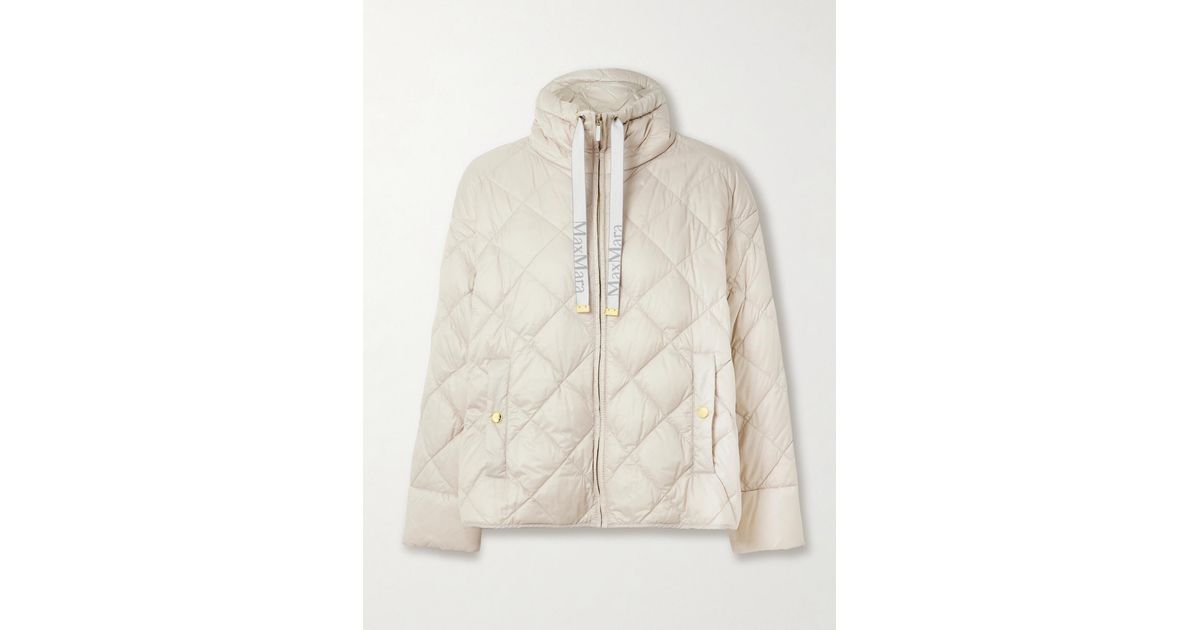 Max Mara The Cube Quilted Shell Down Jacket in Natural | Lyst UK