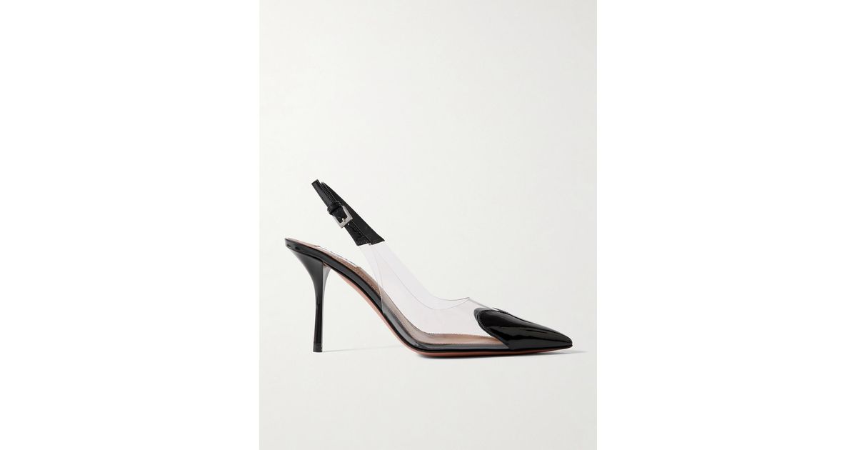 Alaïa Le Cœur Patent-Leather And Pvc Slingback Pumps in White | Lyst