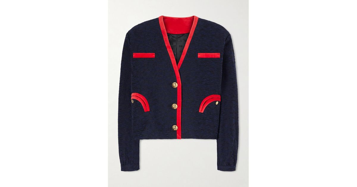 Blazé Milano Riviera Cotton-Blend Tweed Jacket in Blue | Lyst UK