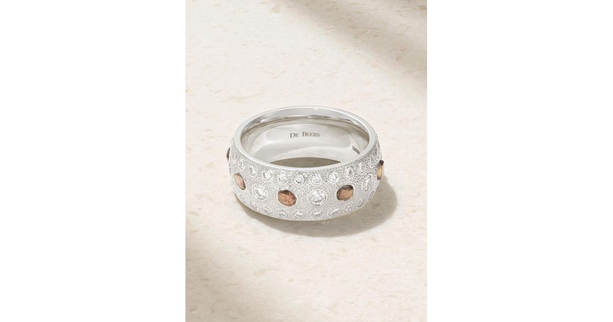De Beers Talisman Large 18-Karat Diamond Ring in Natural | Lyst UK