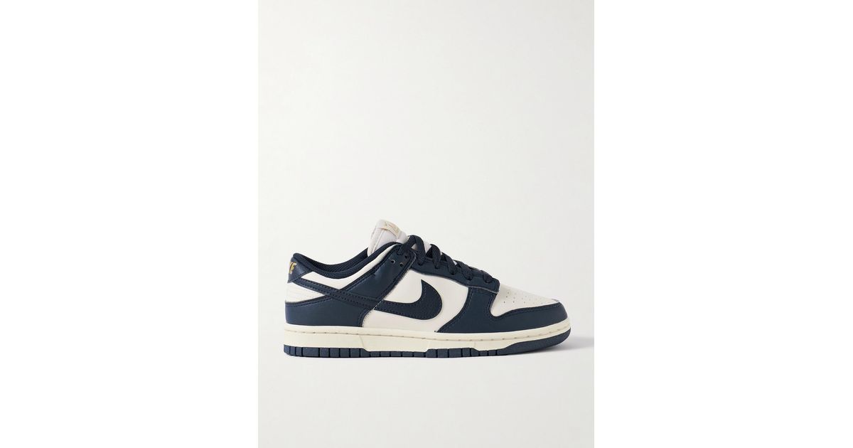 Nike Dunk Low Faux Leather Sneakers in Blue | Lyst